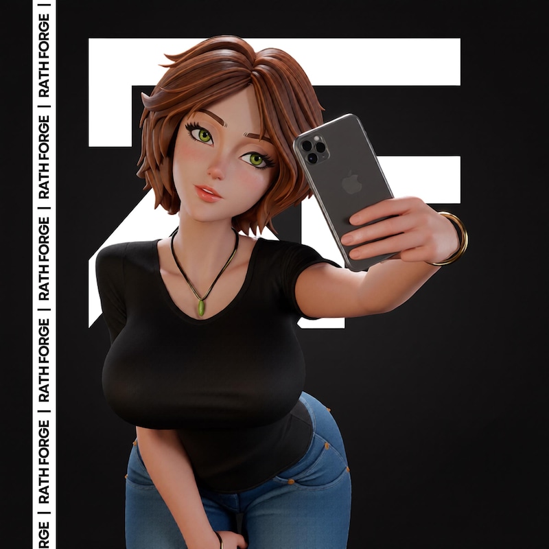 Cartoon Female Statue - Etsy