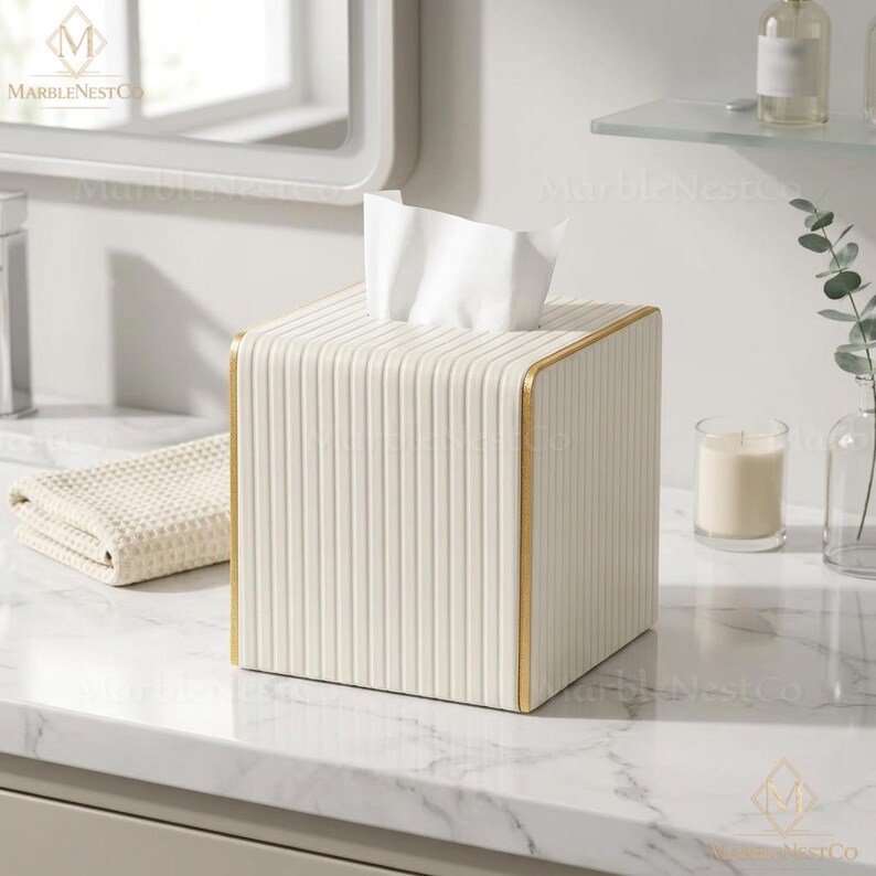 Modern Square Tissue Box Cover | Luxury Leather Tissue Holder ...