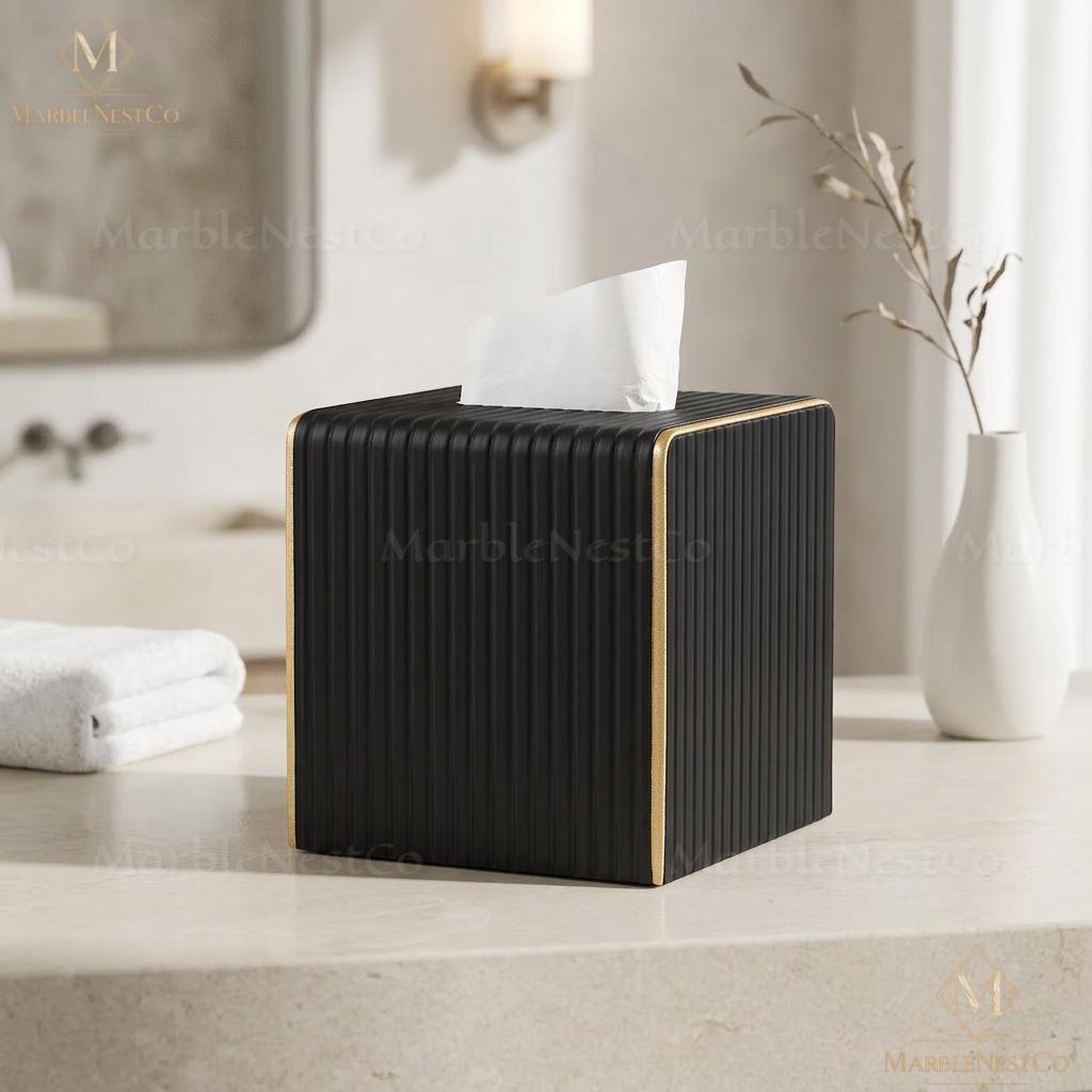 Modern Square Tissue Box Cover | Luxury Leather Tissue Holder ...