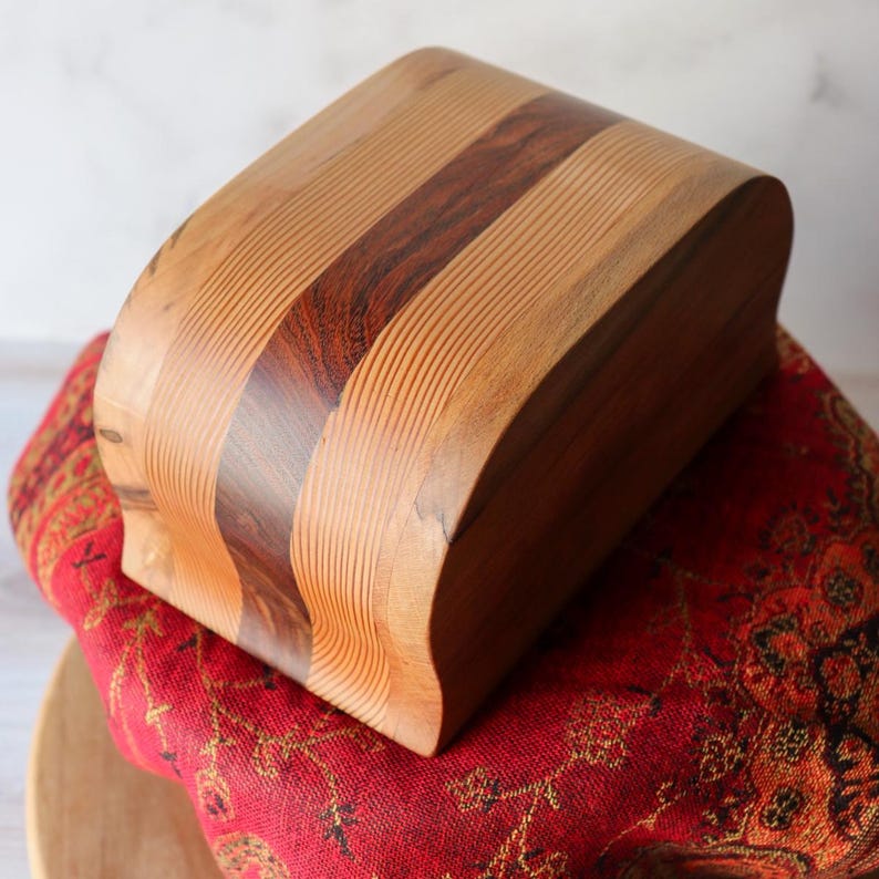 Handcrafted Douglas Fir and Ambrosia Maple Wooden Keepsake Box With ...