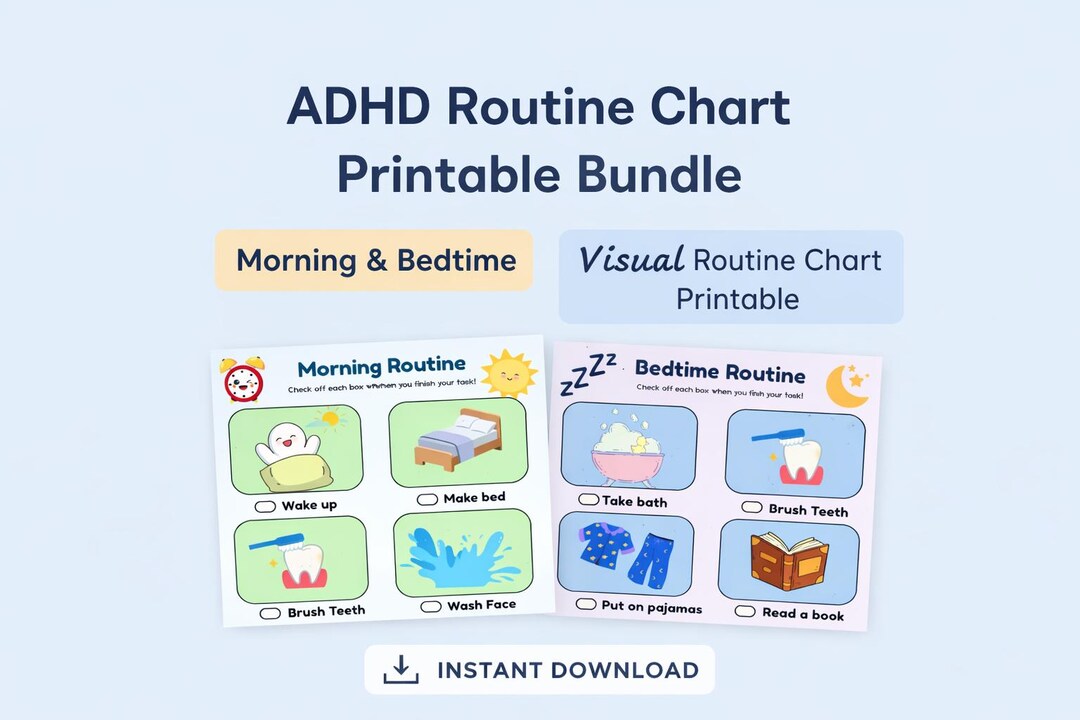 Calm Morning & Bedtime Routine Printable for ADHD Kids - Etsy