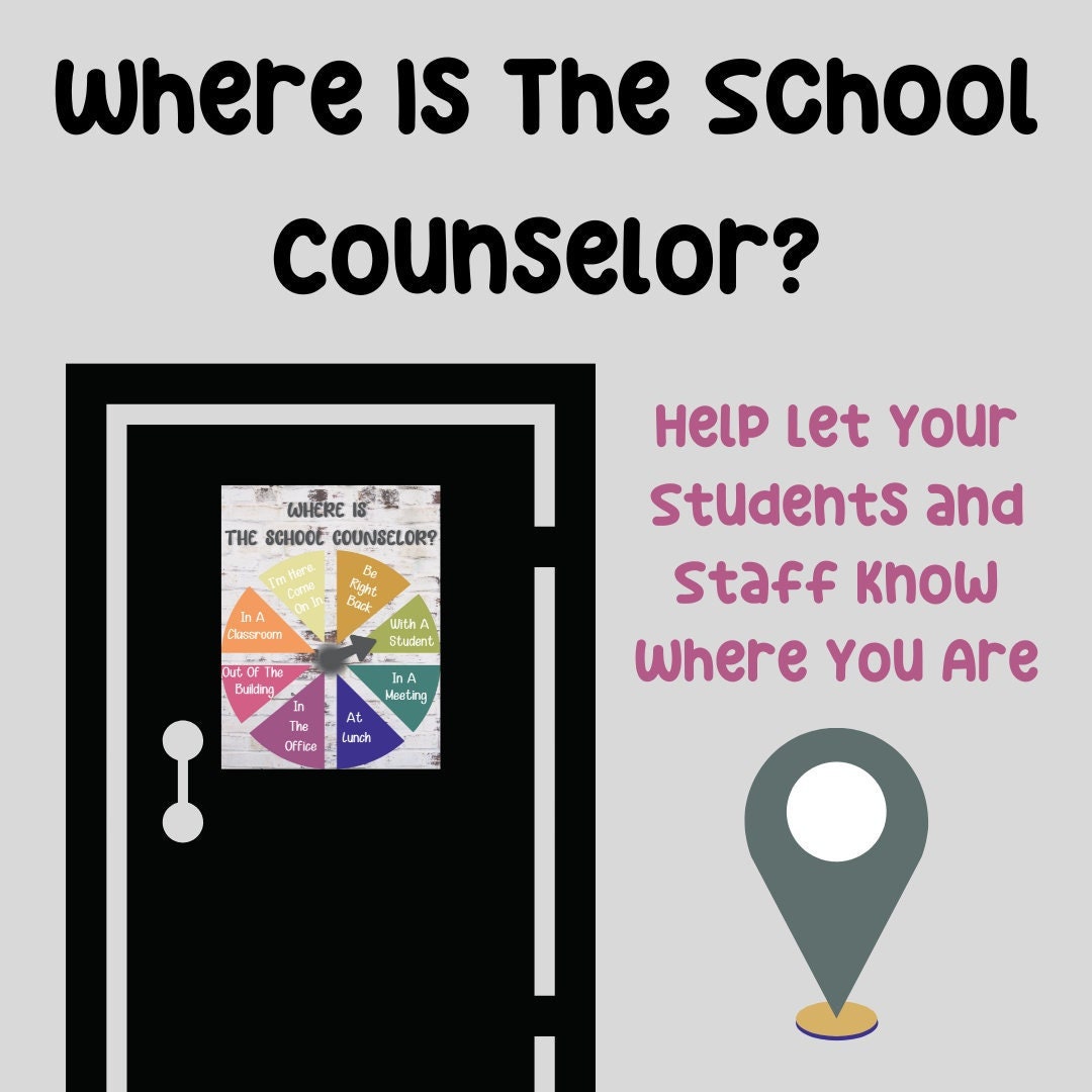 Where is the School Counselor? Door Sign - Etsy