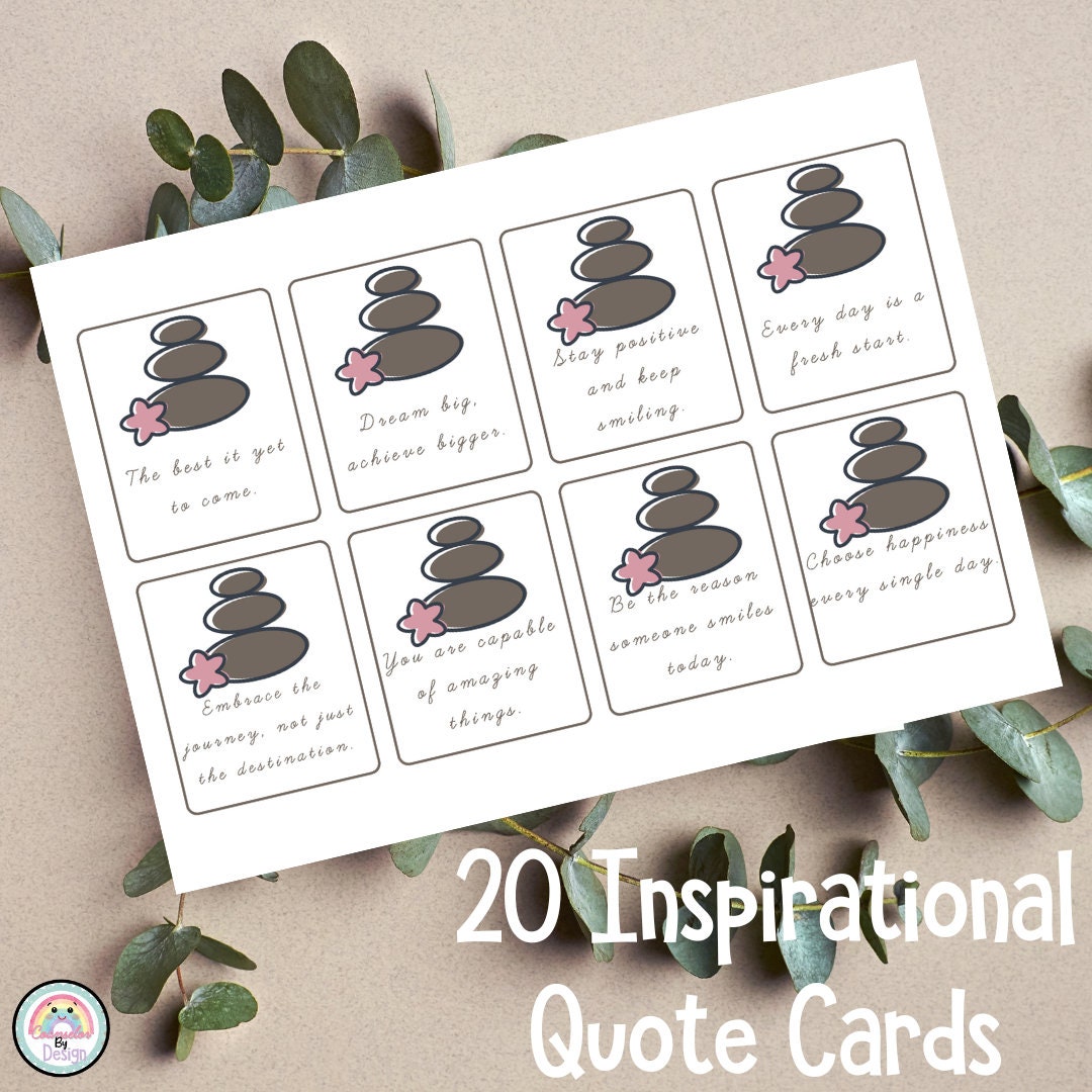 Inspirational Quote Cards- Set of 20 - Etsy
