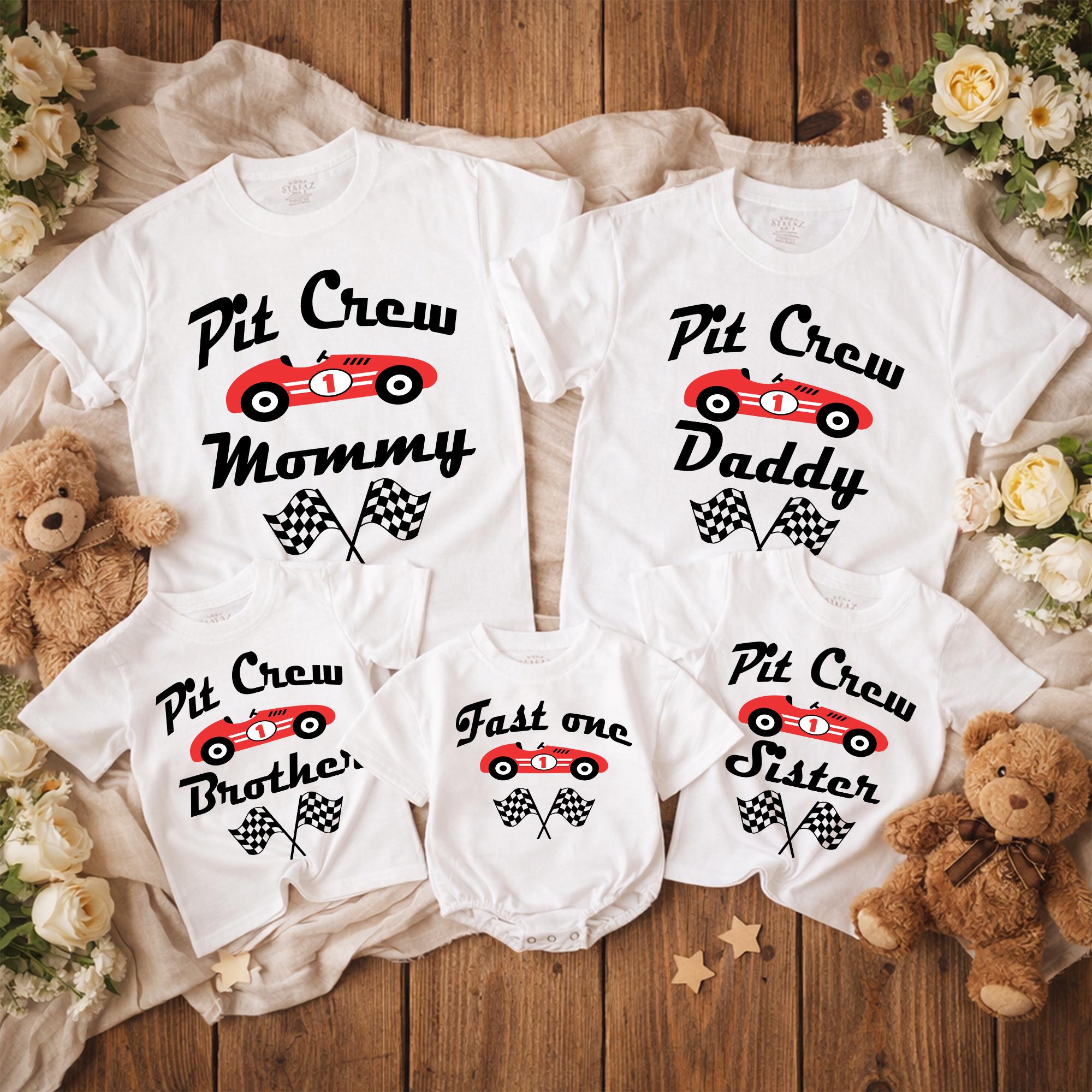 Fast One Pit Crew Birthday Shirt, Car Race Birthday Tee, Birthday Boy ...
