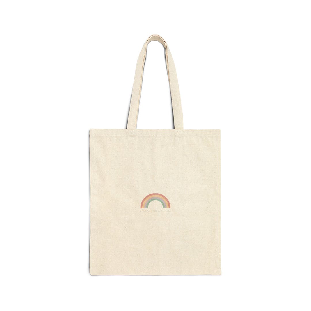 Muted Pastel Rainbow Tote | Muted Rainbow Design, Retro Rainbow Art - Etsy