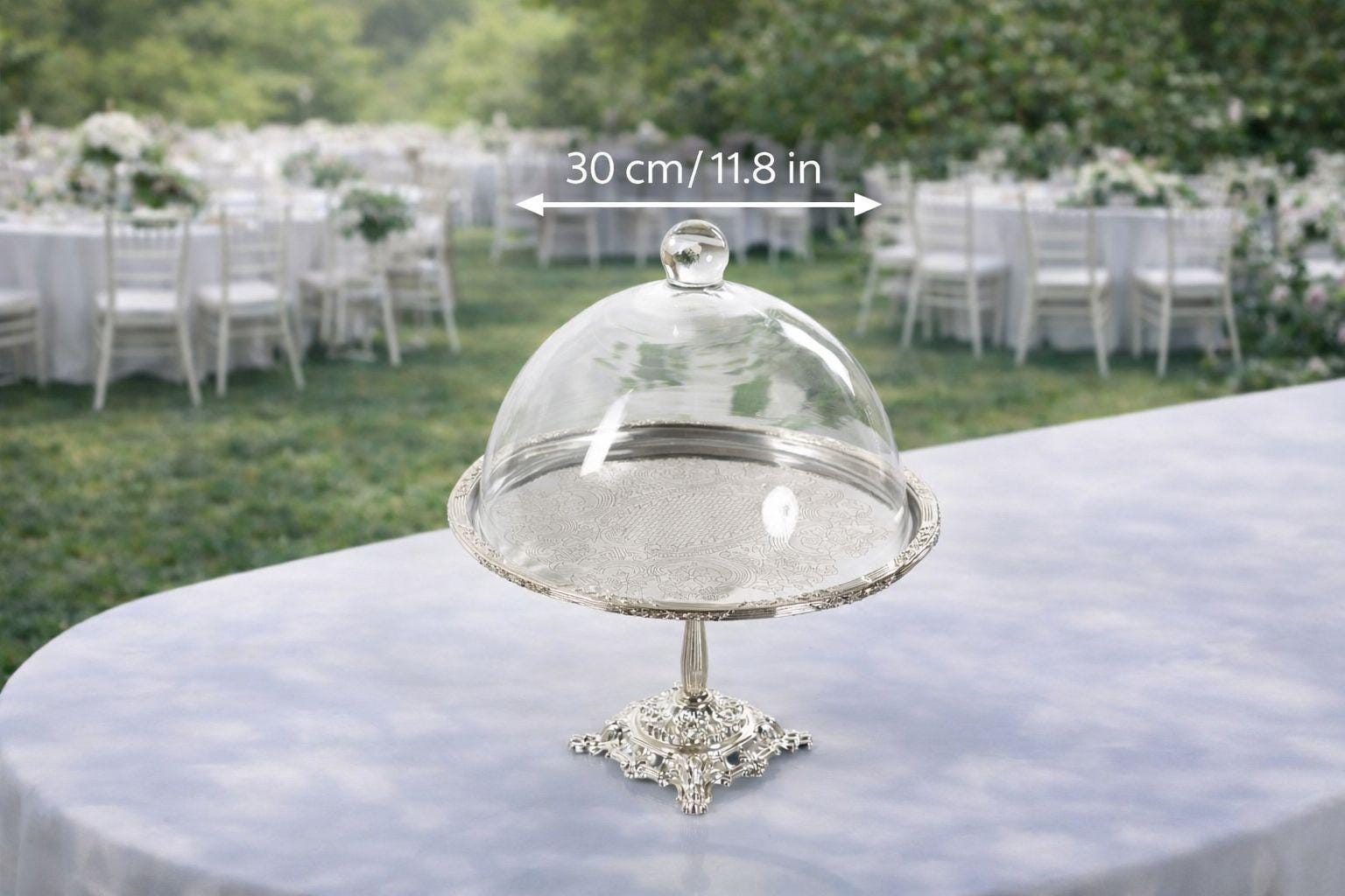 Vintage Glass Cake Stand With Dome – Elegant Dessert Display for ...