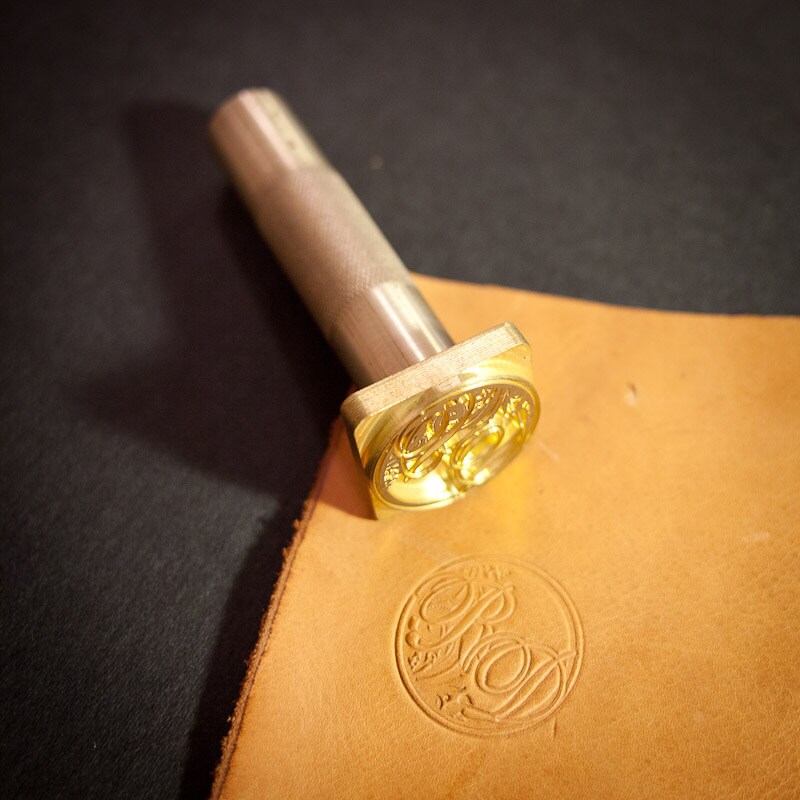 Custom Leather Stamp With Hammering Handle Leather Emboss | Etsy