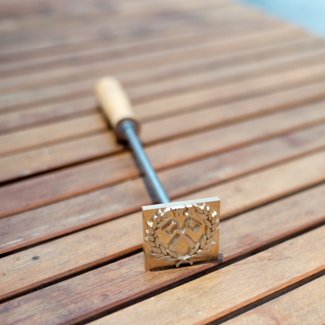 Wood Branding Iron With Wooden Handle, Custom Leather Stamp, Leather ...