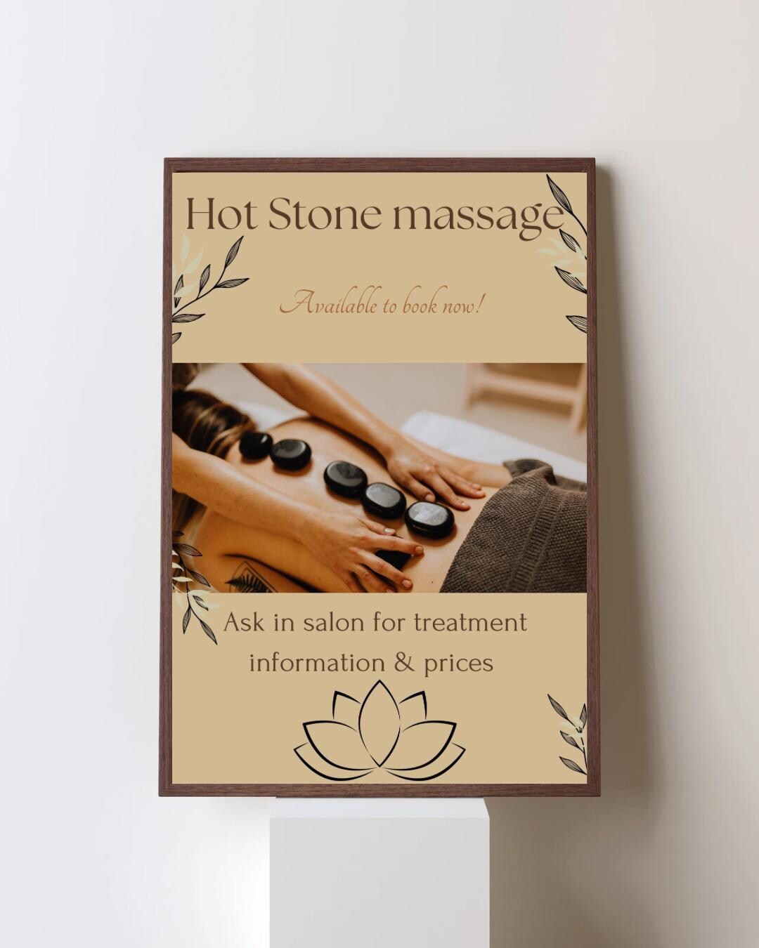 Hot Stone Massage Poster - Leaflet - Beauty Salon Wall Decor *EDITABLE ...