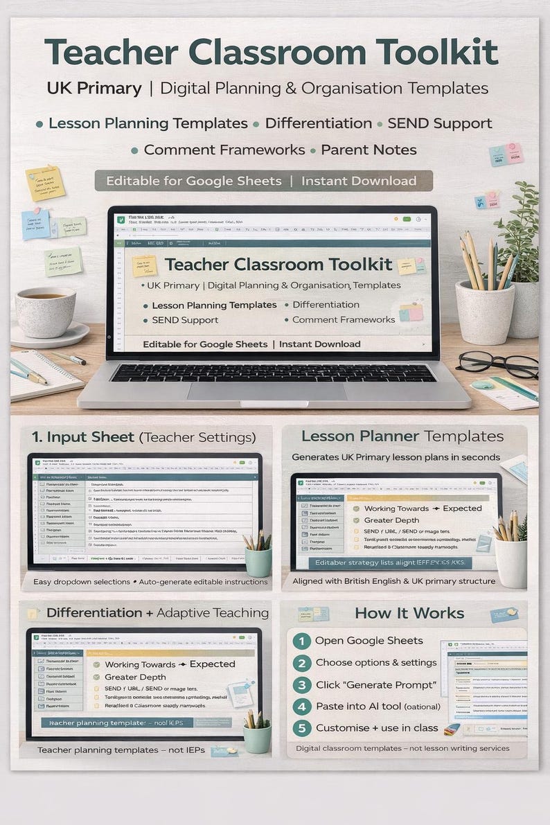 Teacher Classroom Templates Pack | Digital Planning Tools | Editable ...