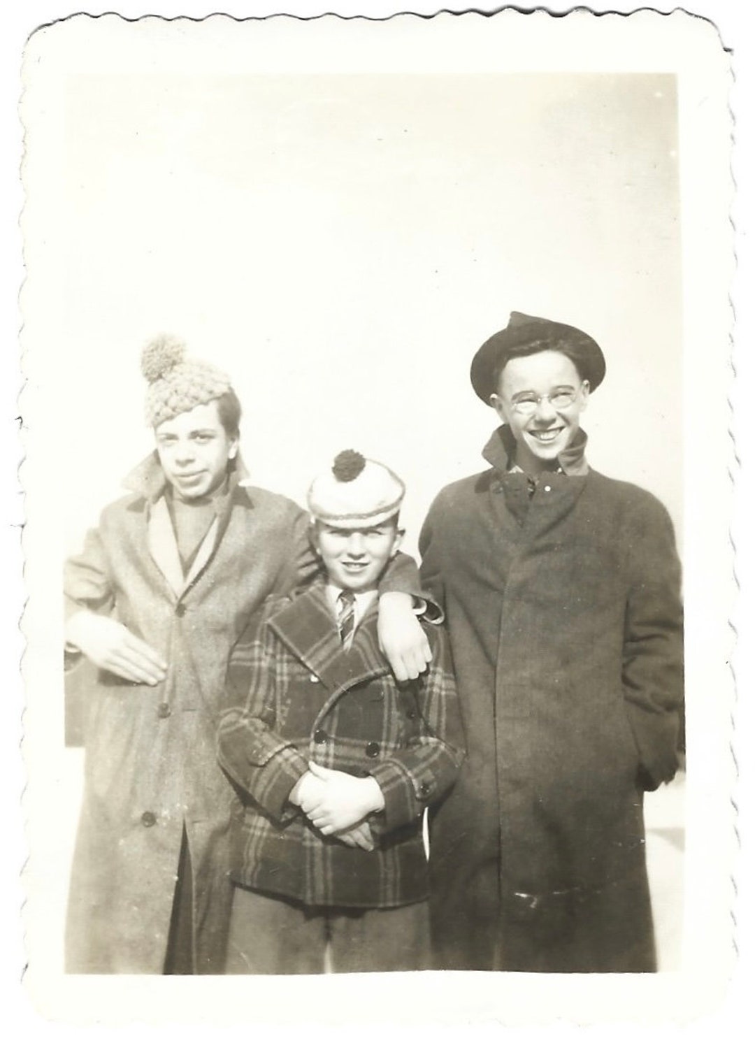 Goofy Guys Wearing Funny Hats Vintage Photo Teen Boys Best Friends 1950 ...