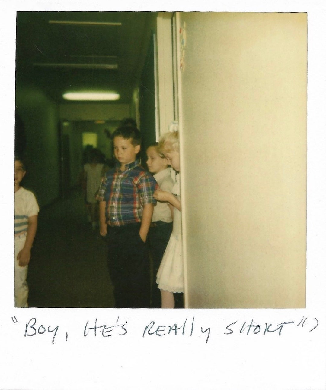 He’s Really Short Little Boys in School Hallway Vintage Photo ...