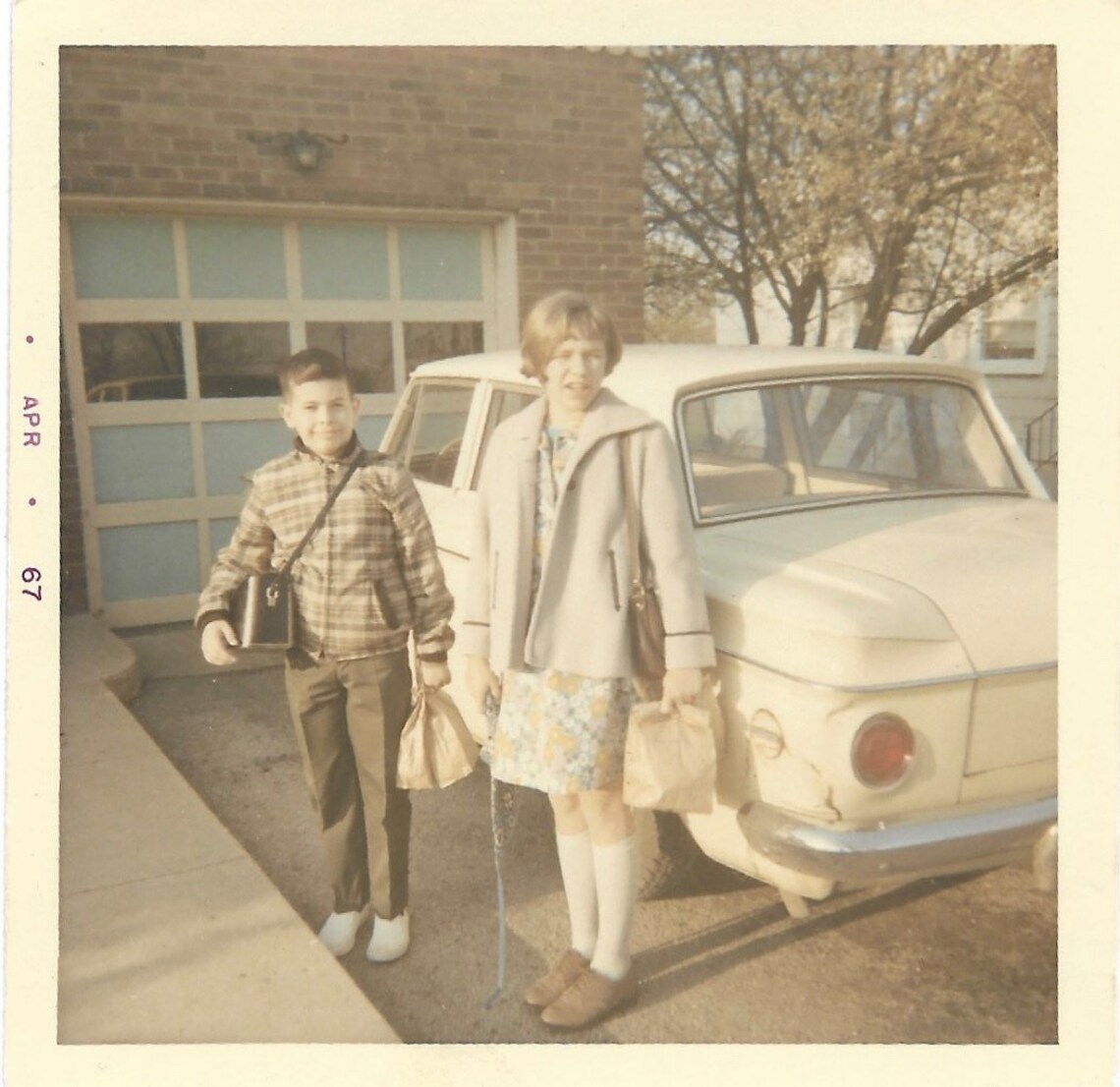 Vintage 1967 Snapshot: Children, Studebaker Car, Brown Bag Lunch - Etsy