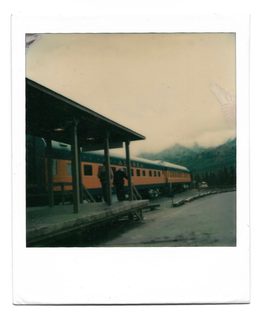 Vintage Color Photo Train Station Alaska Railroad Car Abstract Color ...