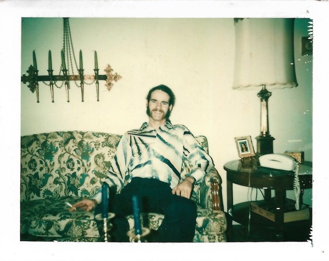 Vintage 70s Photo: Handsome Man, Mutton Chops, Disco Shirt - Etsy