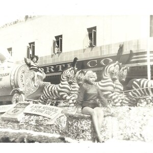 Small Town USA Parade Vintage Photo Zebras Phillips 66 Gas Station ...