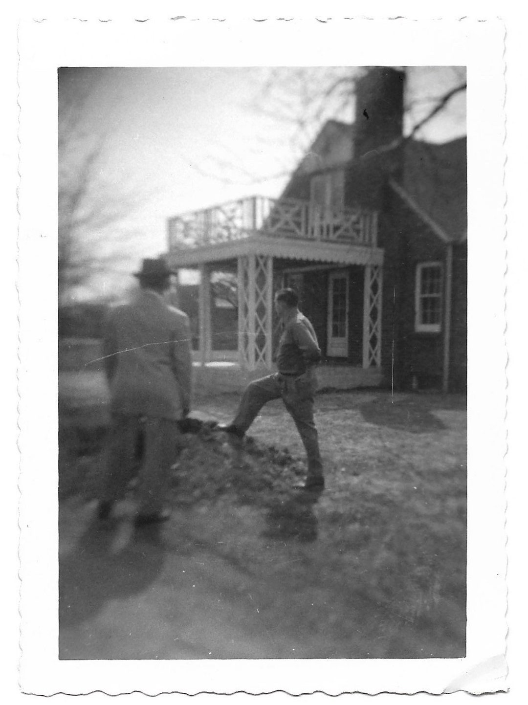 1950s Backyard Photo: Suburban House, Two Men - Etsy