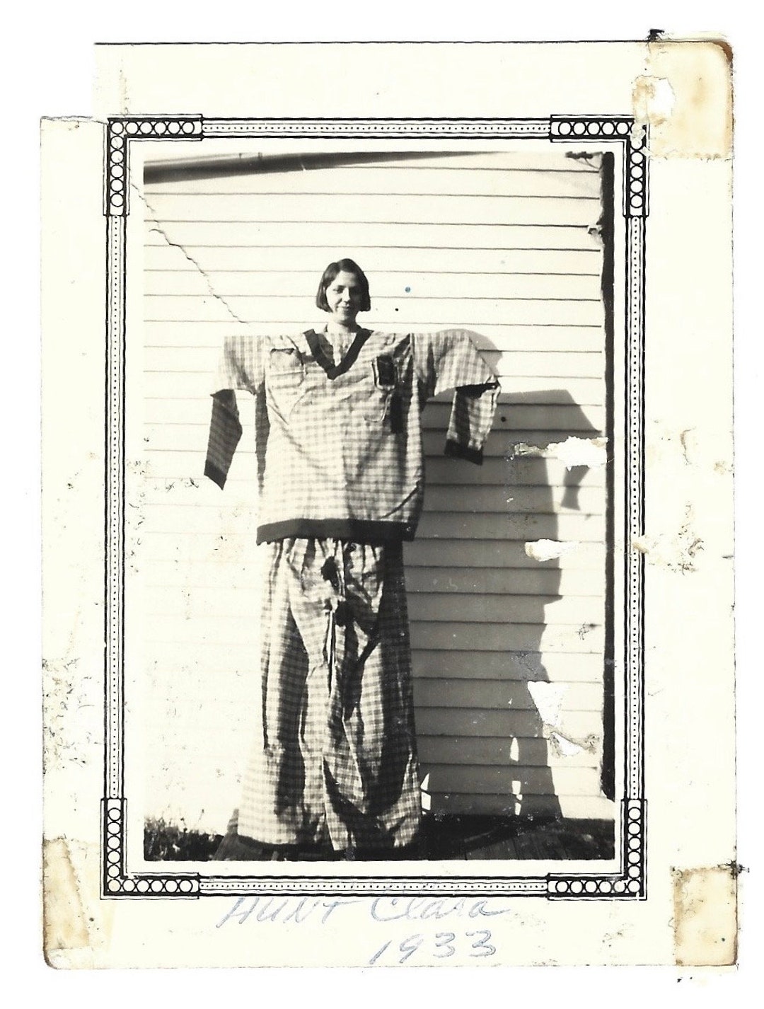 Damaged but Interesting Vintage Photo Teen Girl as A Scarecrow - Etsy
