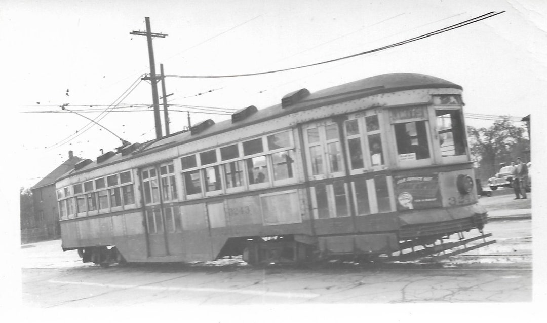 Detroit Michigan Streetcar Trolley Vintage Snapshot Cable Car Tram 1930 ...