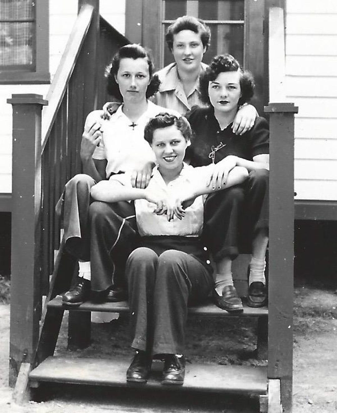 Pretty Girlfriends Vintage Photo Young Women Classmates Camp Counselors ...