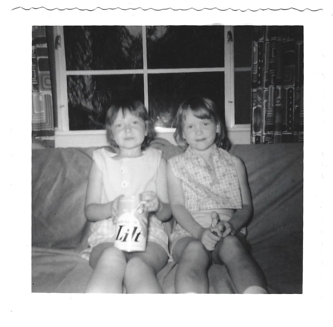 Twin Girls Before Lilt Home Permanent Vintage Snapshot Straight to ...
