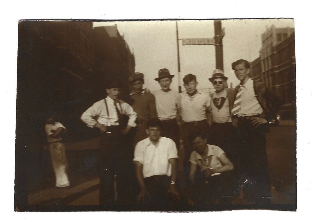 Guys of Greenview Street Antique Photo Handsome Young Men Pose on ...