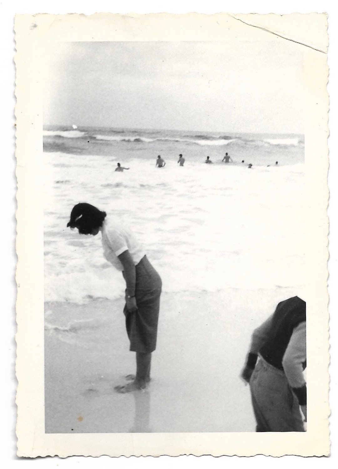 Beachcomber Vintage Photo Young Woman Wearing A Skirt Stands - Etsy
