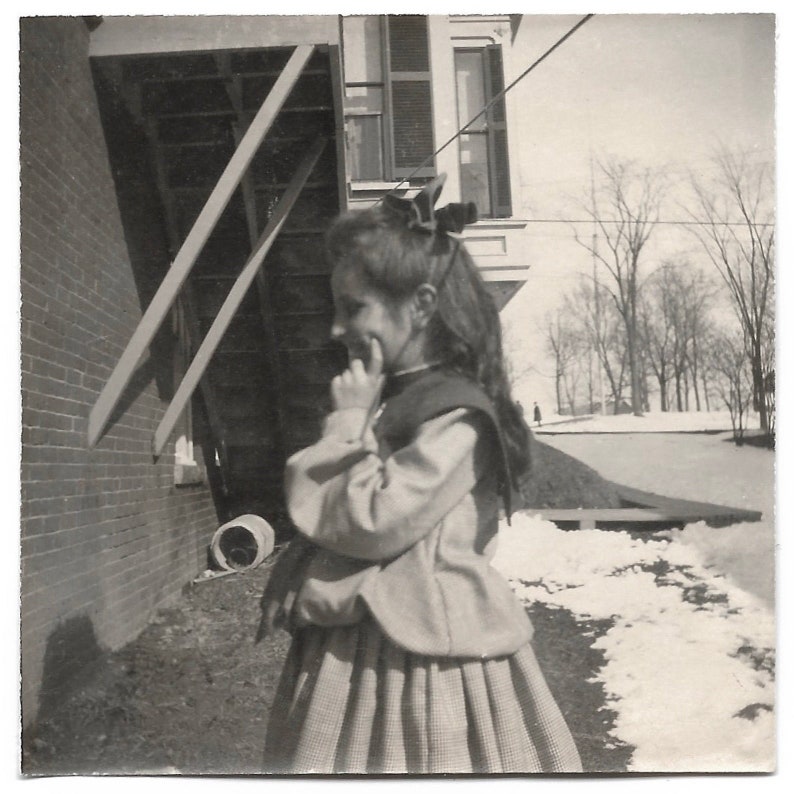 Eerie Figures in Background Vintage Photo Victorian-era Girl in the ...