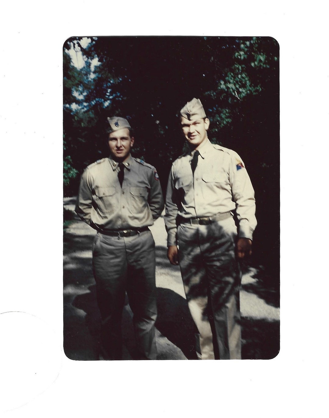 Two Military Men Ansco Color Photograph Handsome Army Soldiers Khaki ...