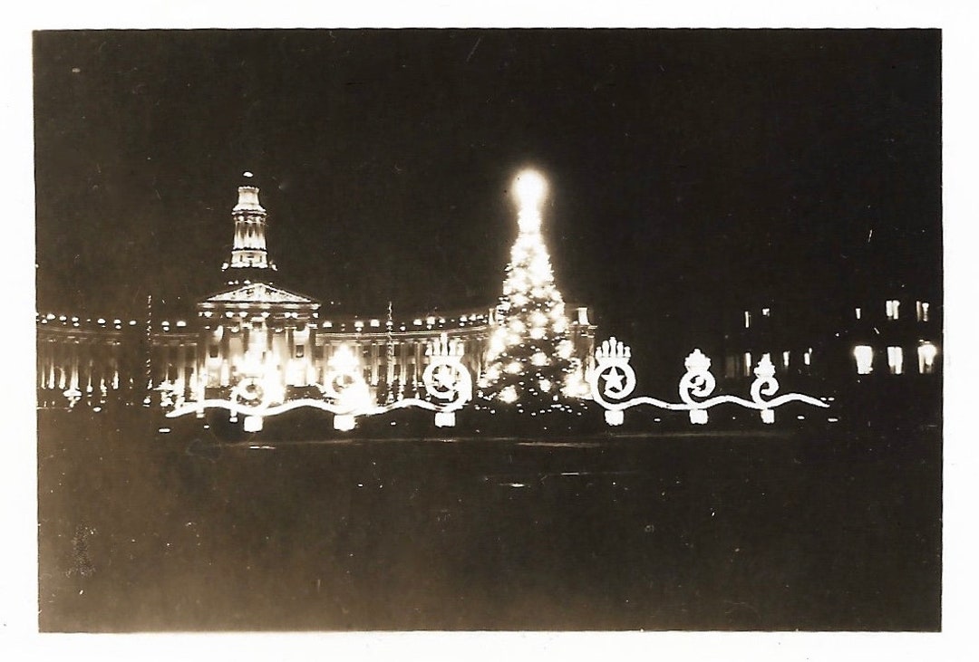 Christmas Lights Vintage Photo Night Photography Light Display ...