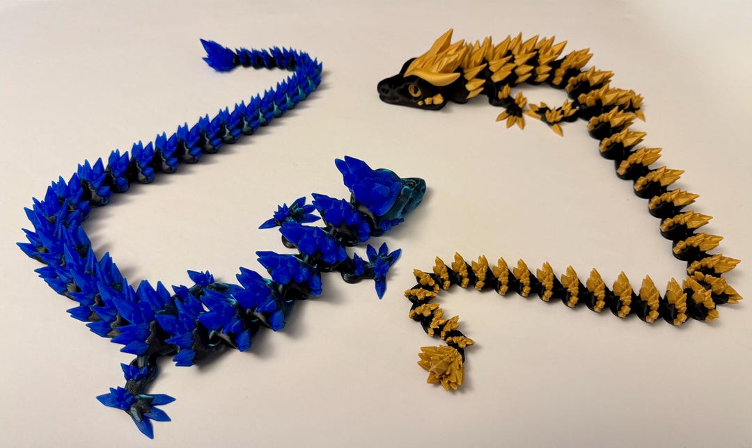 24" Crystal Dragon – Dual Color – Articulated 3D Printed Dragon - Etsy