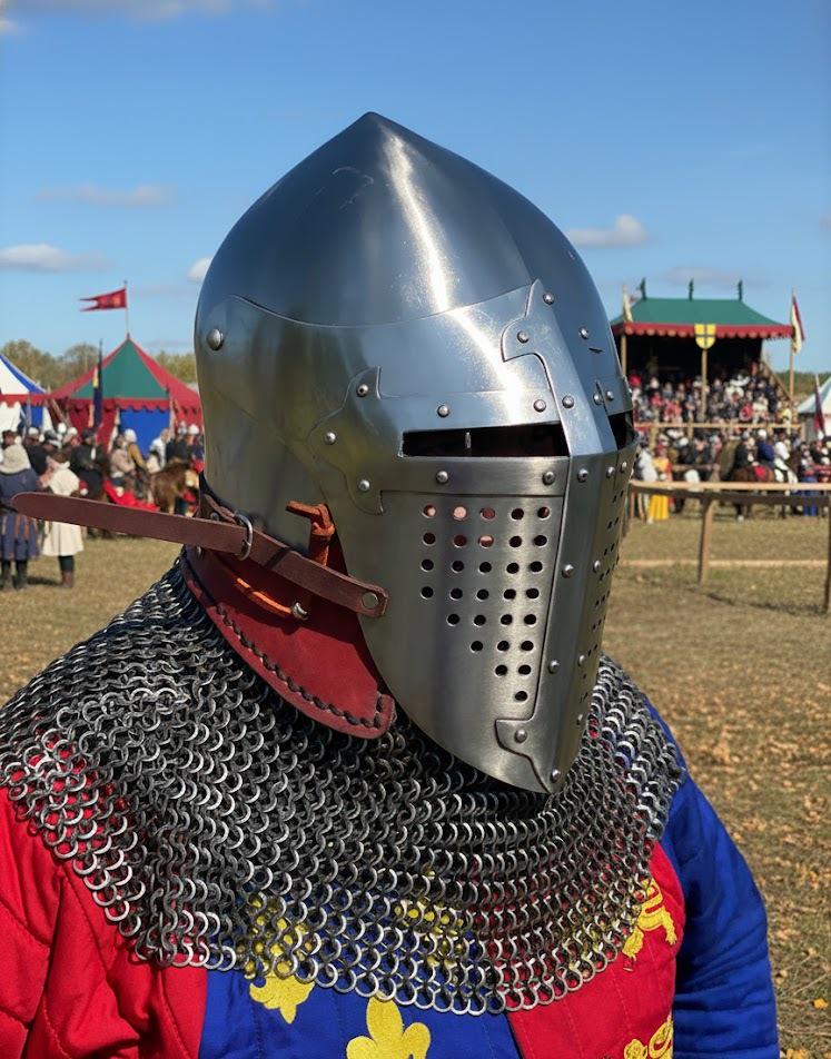 Medieval Great Helm Helmet Metal Knight Crusader Helmet Battle ...