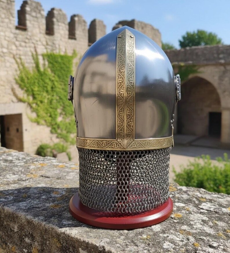 Medieval Knight Pig Face Bascinet Helmet Chainmail Armor Cosplay ...