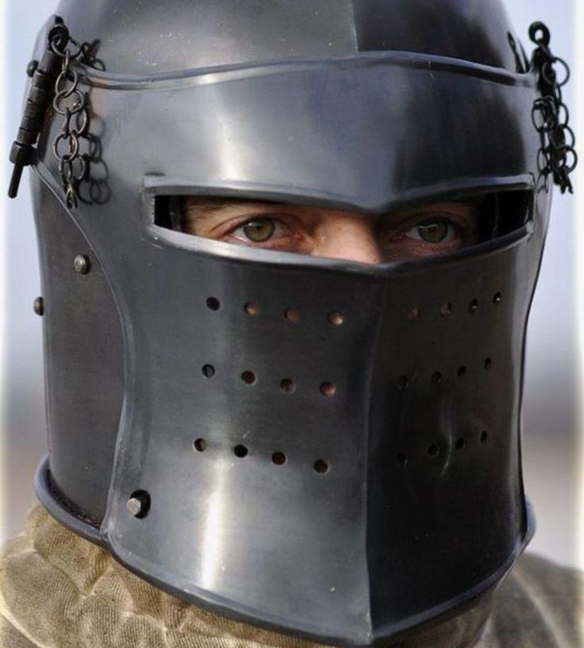 Barbuta Knight Helmet Medieval Armor Headgear Knight Face Visor Helmet ...