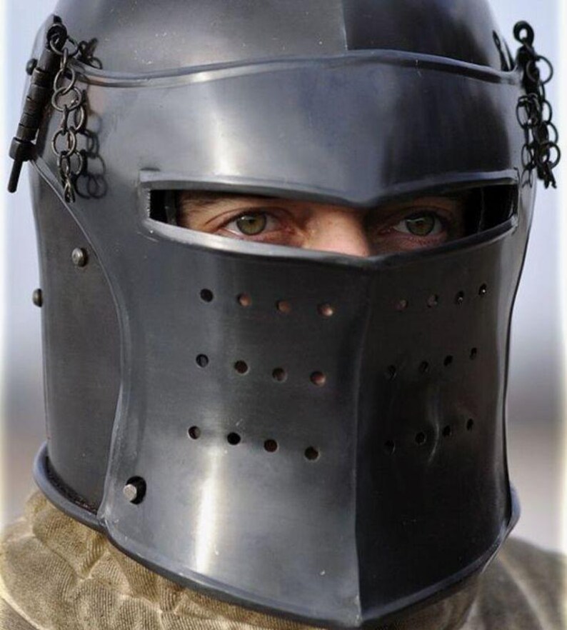 Barbuta Knight Helmet Medieval Armor Headgear Knight Face Visor Helmet ...
