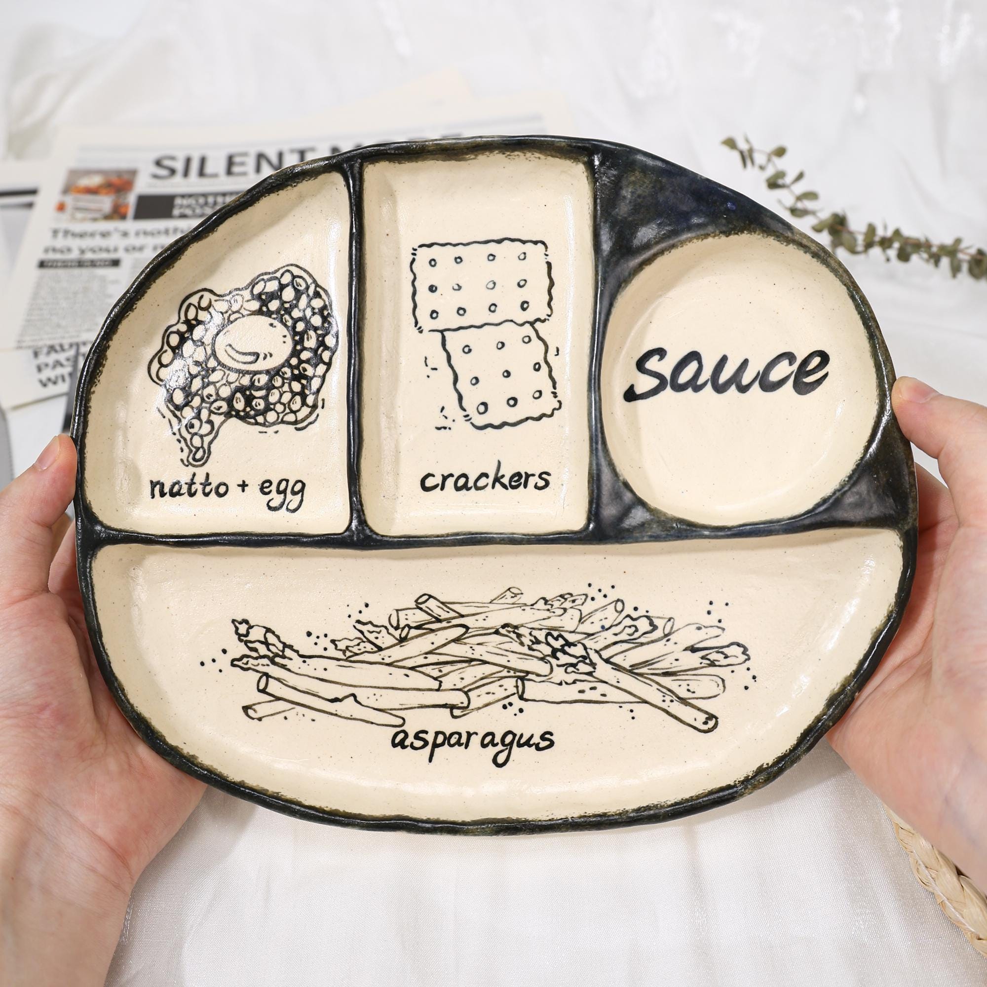 Custom Lunch Snack Tray Personalized Handpainted Breakfast Snack Plate ...