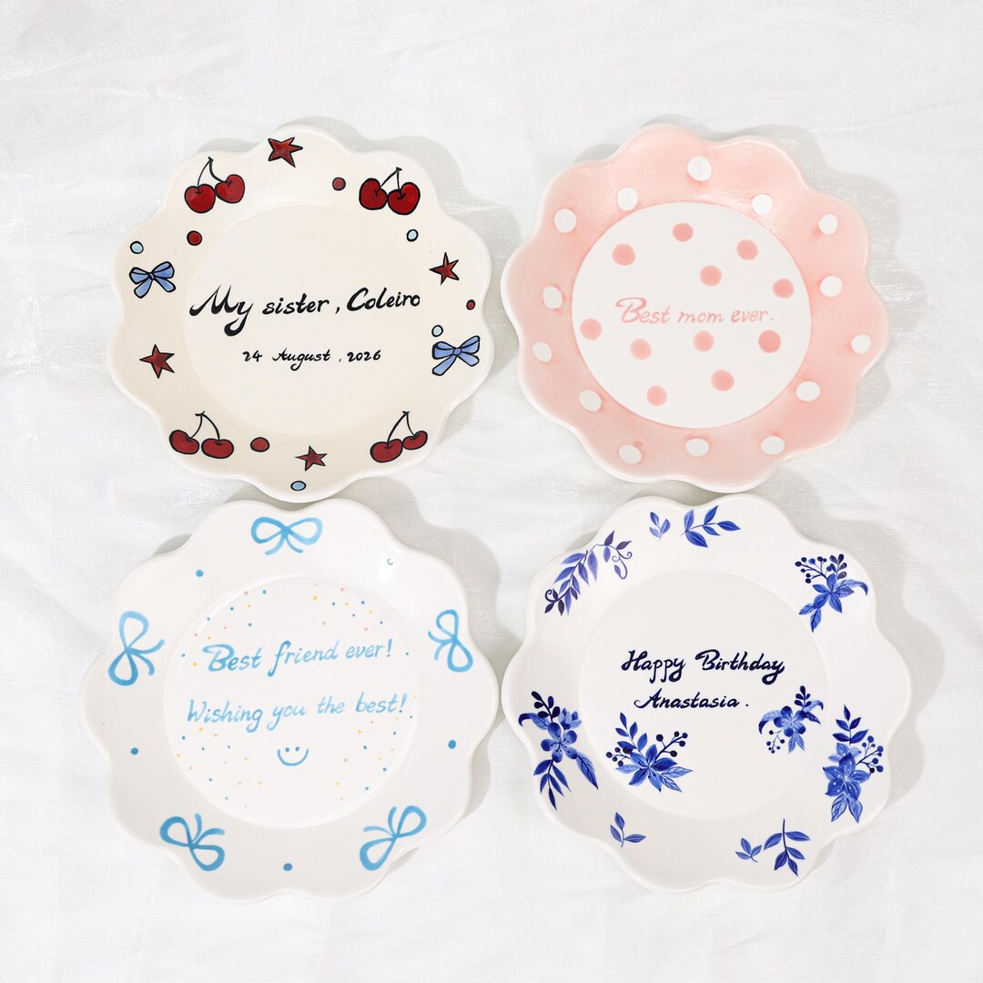 Custom Celebrate 8.5" Ceramic Plate Personalized Mother's Day Scalloped ...