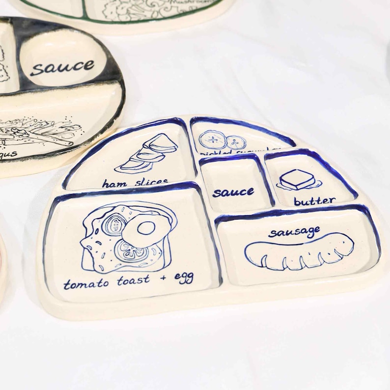 Custom Lunch Snack Tray Personalized Handpainted Breakfast Snack Plate ...