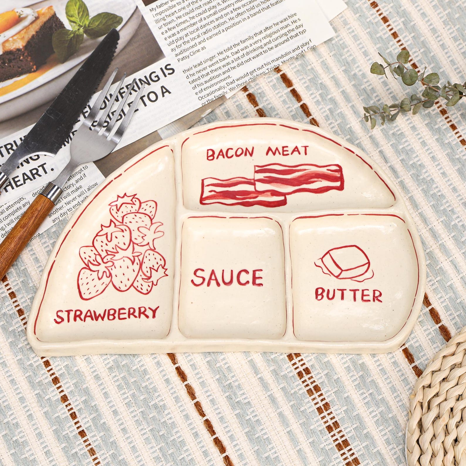 Custom Lunch Snack Tray Personalized Handpainted Breakfast Snack Plate ...
