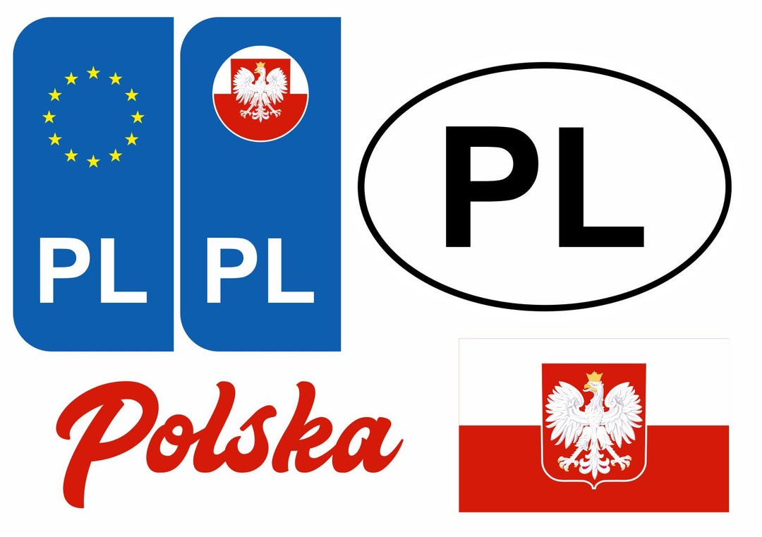 Poland Sticker Map 5 Pieces - Car Motorcycle Biker Flag Sticker Decal ...