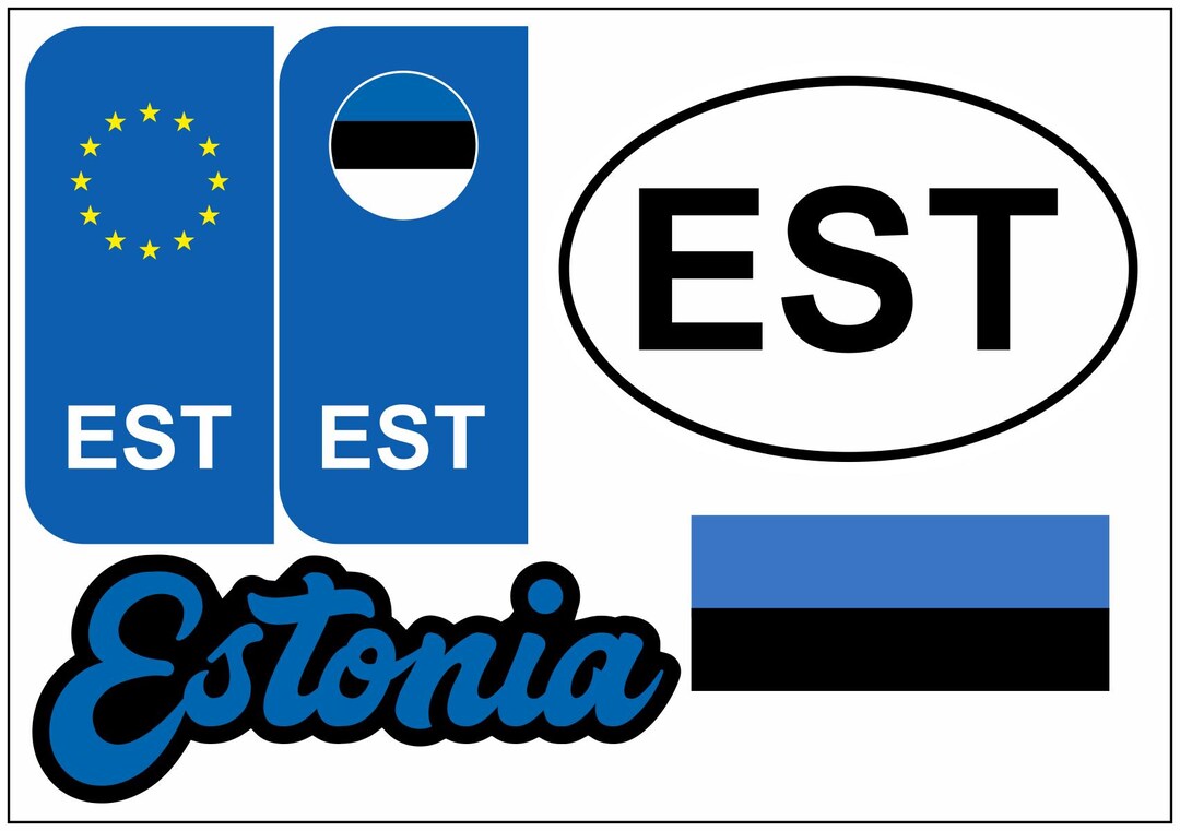 Estonia Sticker Map, 5 Pieces - Car, Motorcycle, Biker Flag Sticker ...