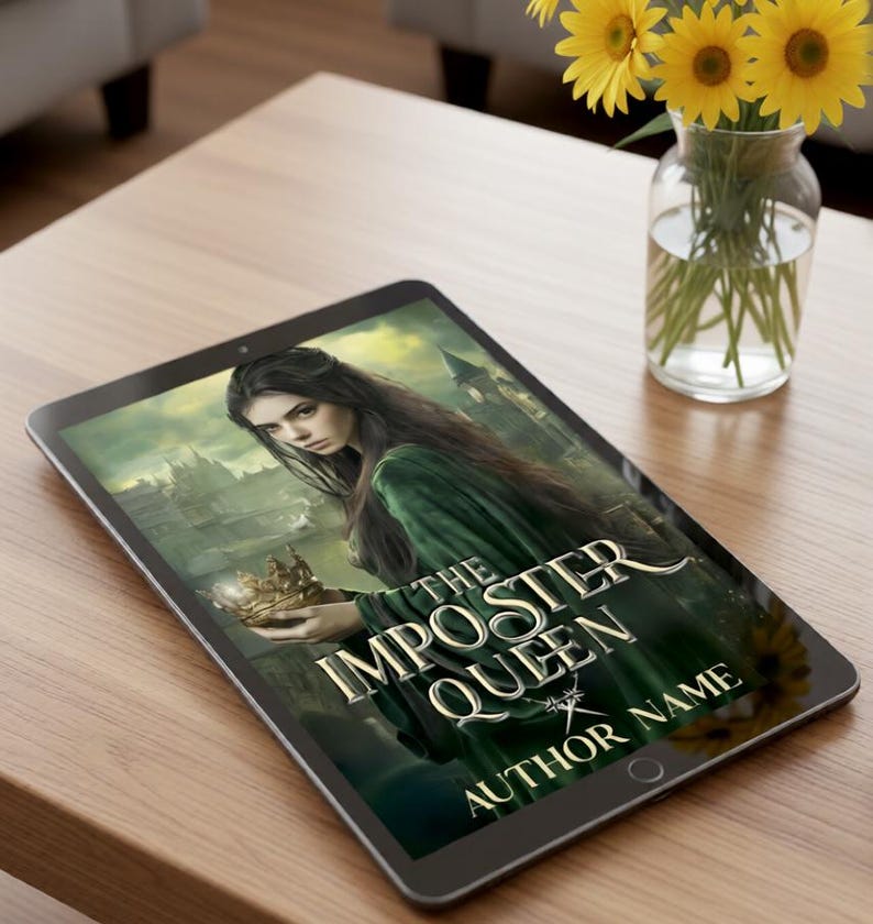 Premade Fantasy Ebook Cover | Imposter Queen, Crown Design (digital ...