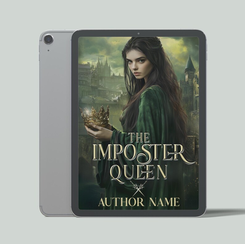 Premade Fantasy Ebook Cover | Imposter Queen, Crown Design (digital ...