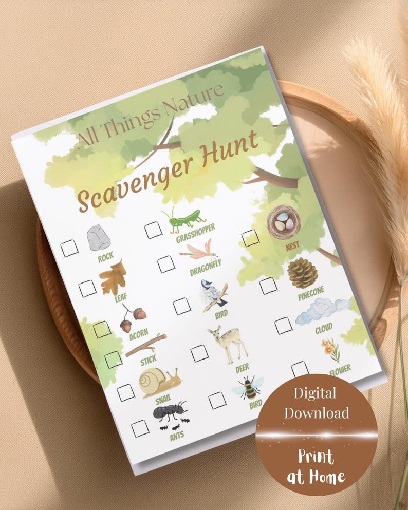 Nature Scavenger Hunt Printable - Etsy