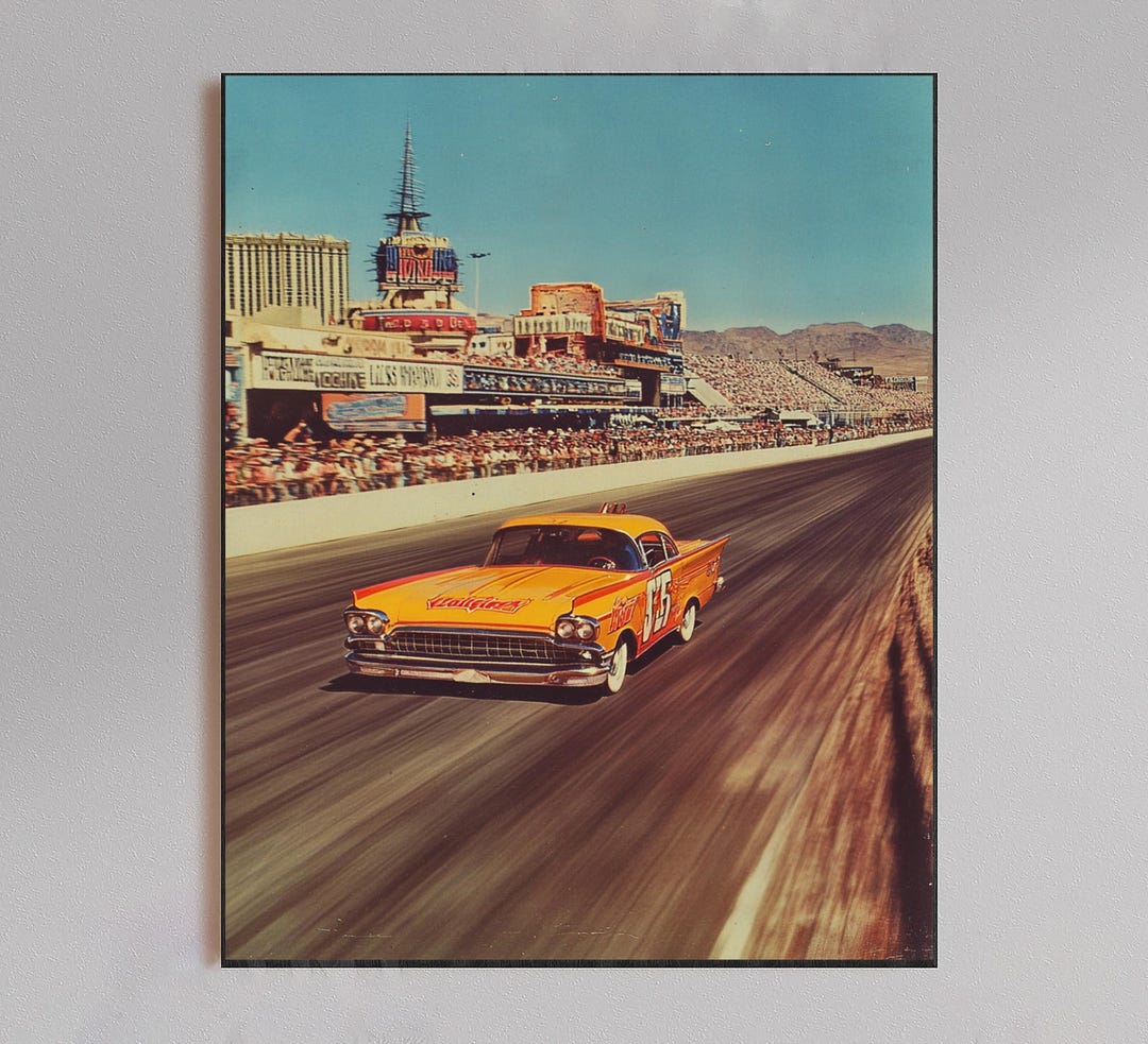 Vintage Car Racing Poster | Retro NASCAR Print - Etsy