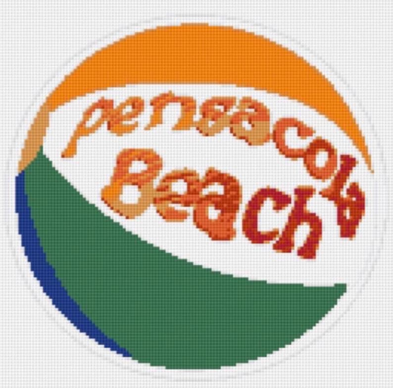 Pensacola Beach Ball Needlepoint Pattern - 6.2x6.2" Needlepoint Chart ...