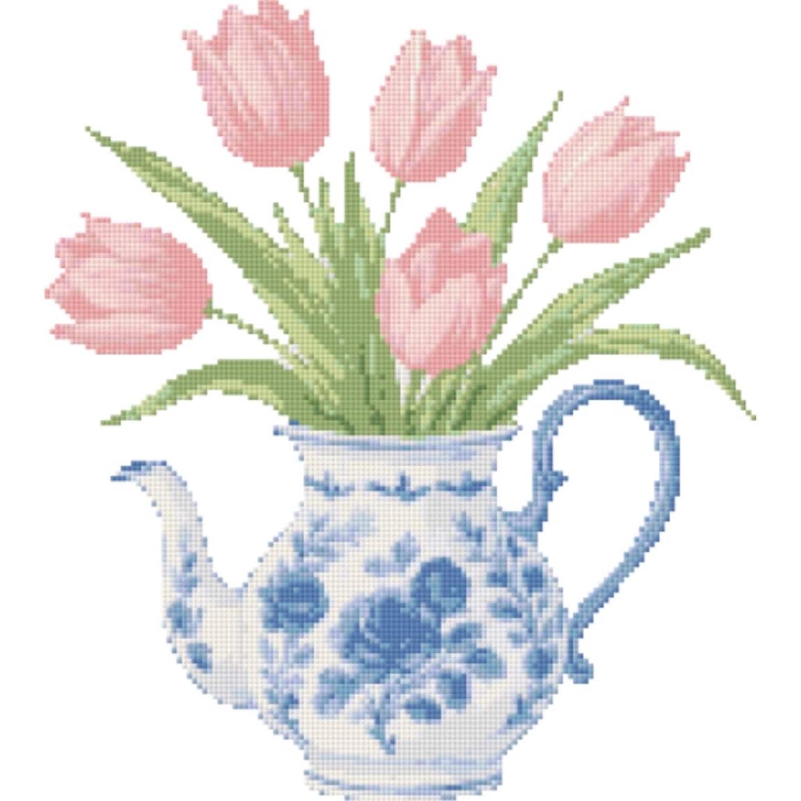 Delft Tulip Needlepoint Chart – (PDF Pattern) - Etsy