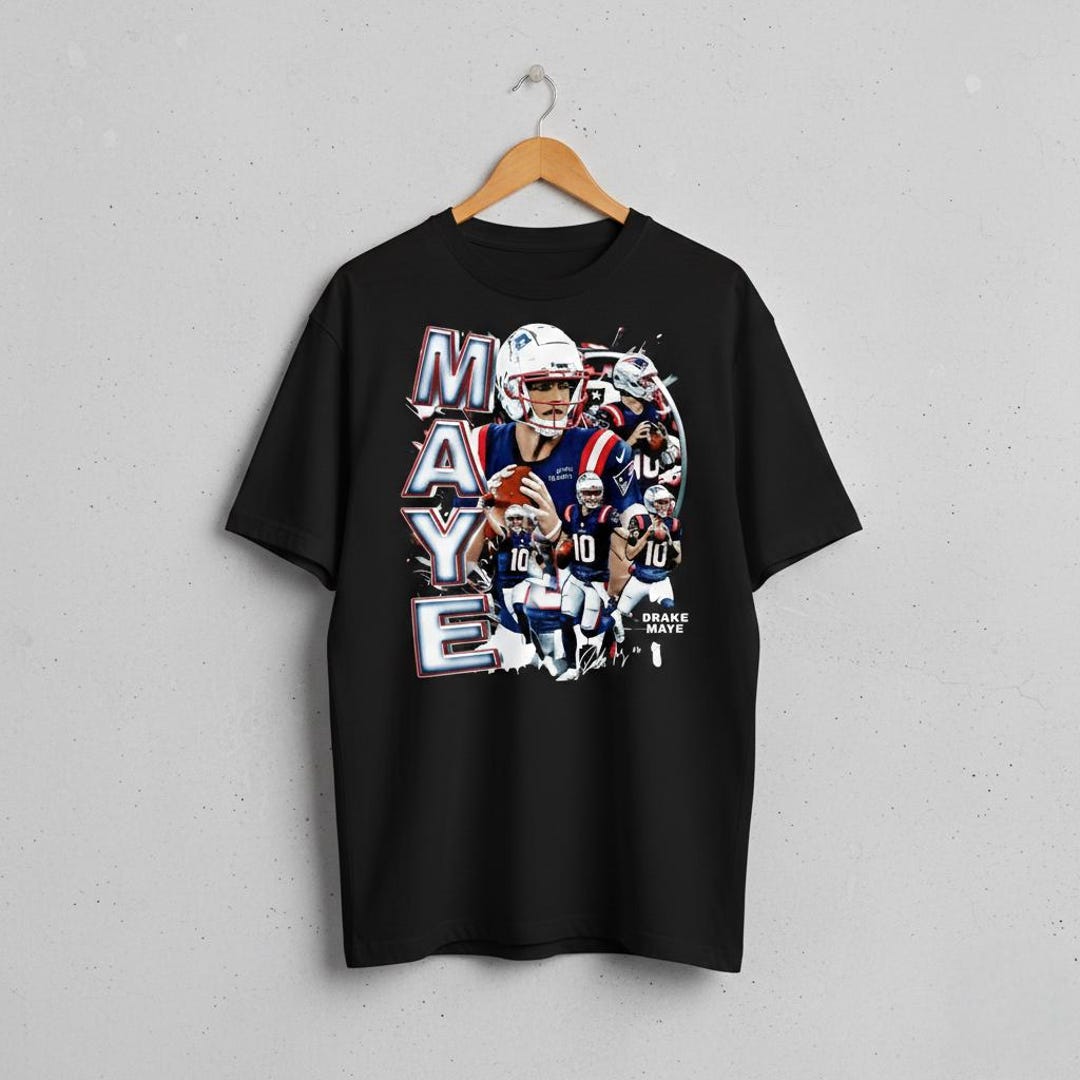 Drake Maye Aura Football Shirt, New England Streetwear Graphic Tee ...