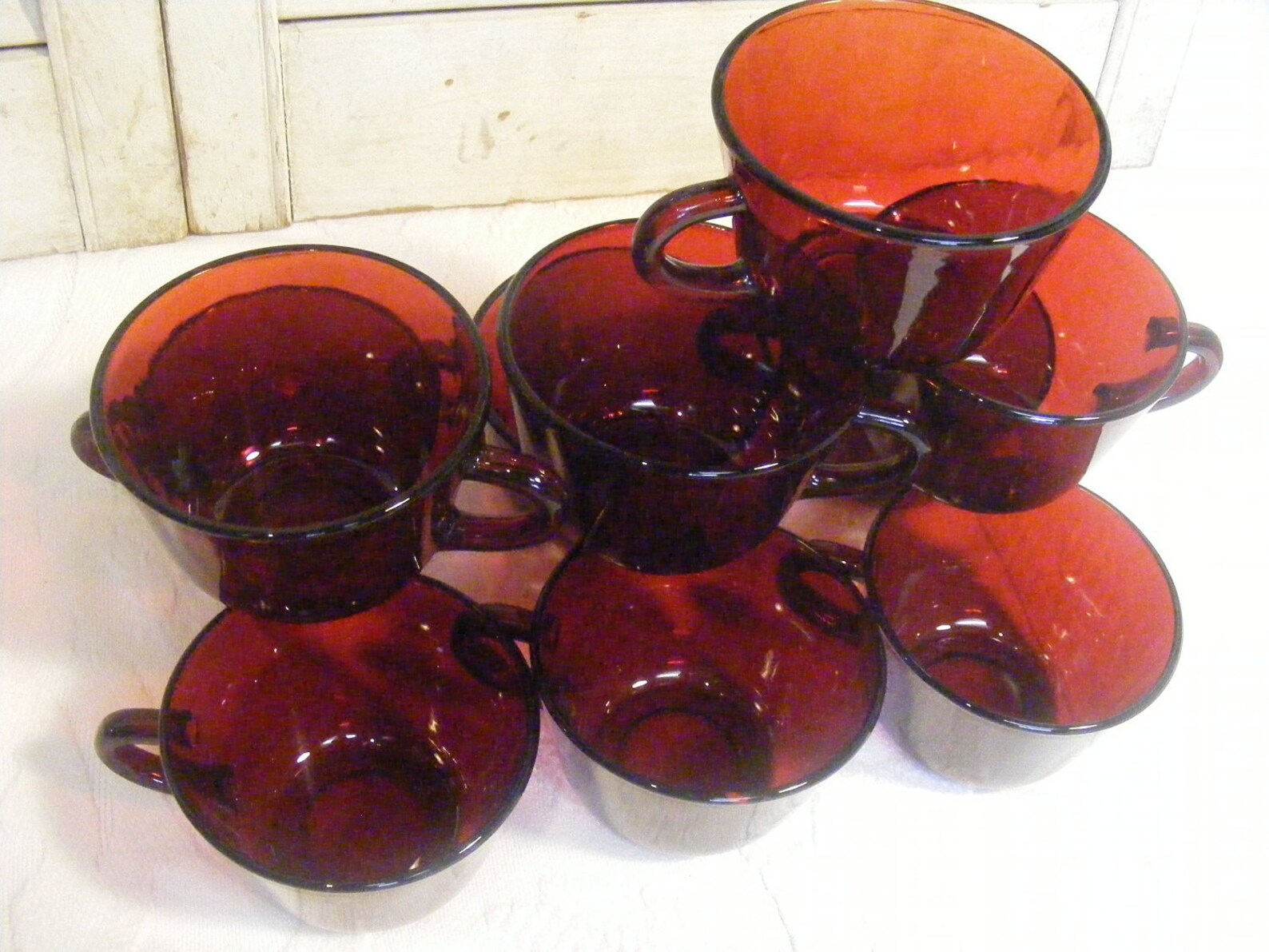 Set of Ten Ruby Red Tea Cups, Punch Bowl Cups, Replacement Cups - Etsy