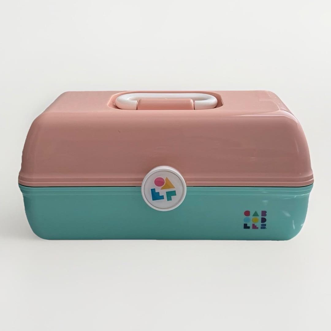 Vtg Caboodles 3 Tier Makeup Travel Case W/vanity Mirror Peach & Mint ...